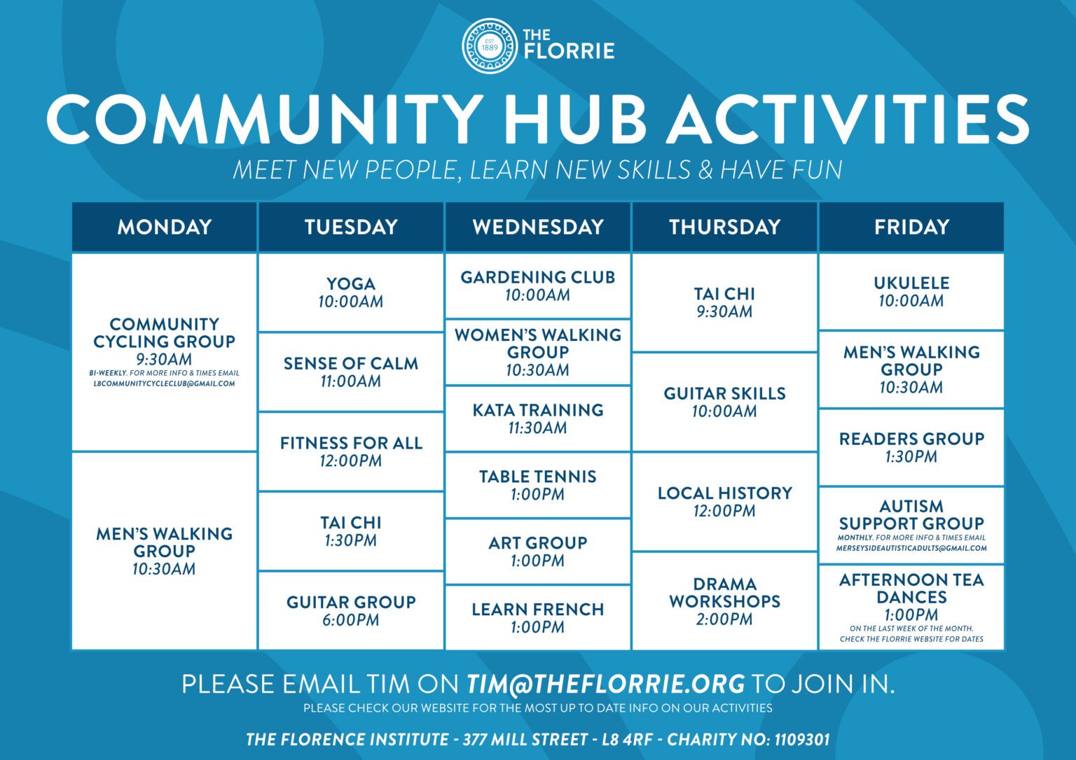 The Florrie Launches 2026 Community Hub Timetable - The Florrie