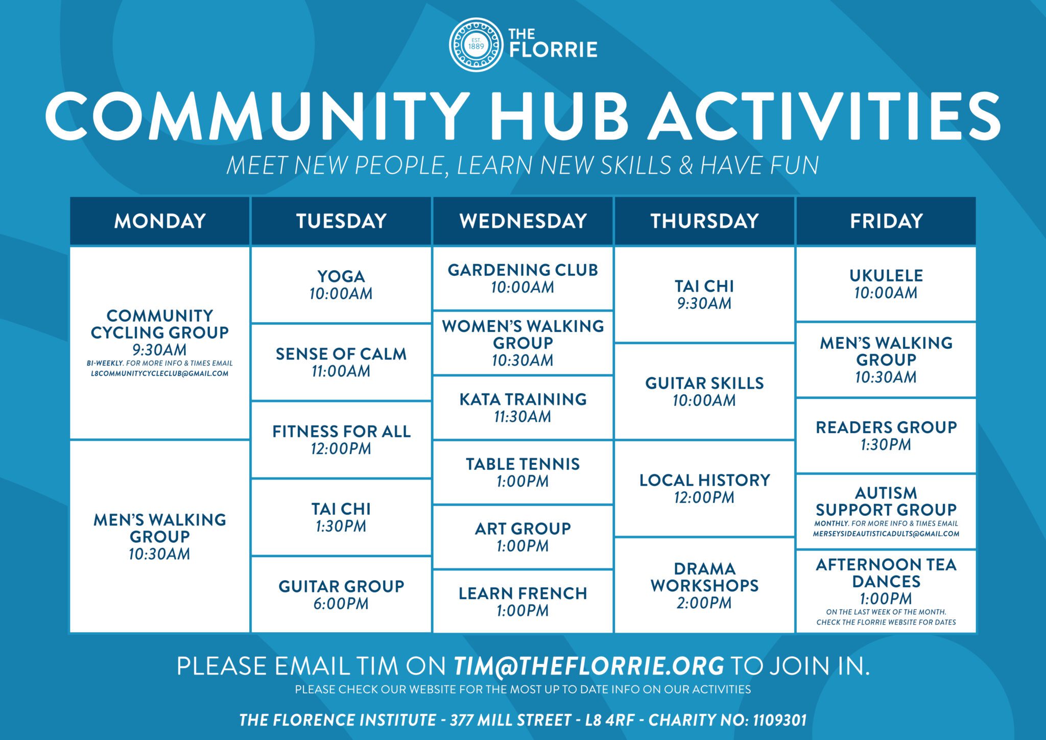 The Florrie Launches 2026 Community Hub Timetable - The Florrie